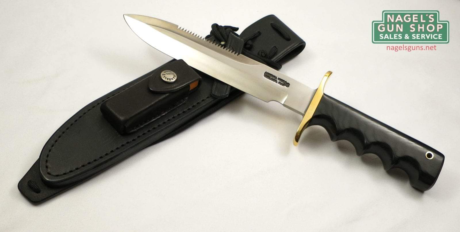 Randall Made Knives Model 16-7 Diver, Sawtooth Back, Double Brass Hilt ...