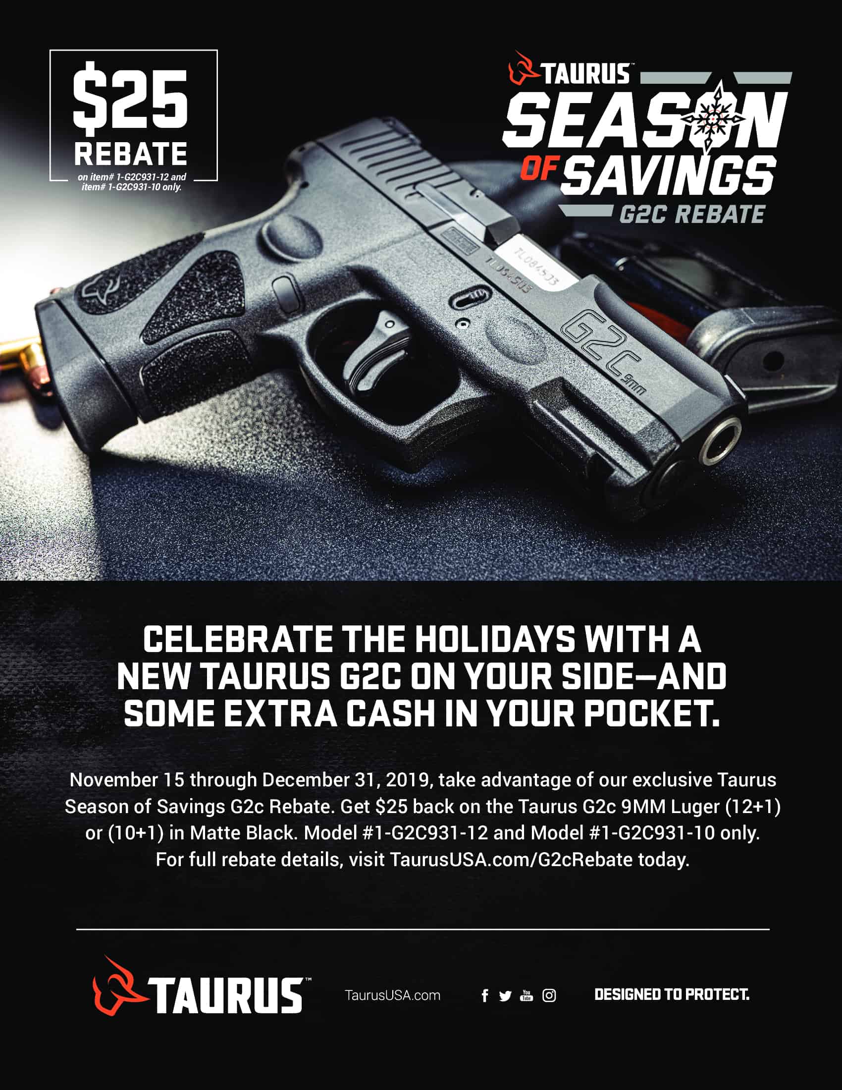 Taurus adds $25.00 Rebate on G2C - Nagel's Gun Shop | San Antonio, Texas