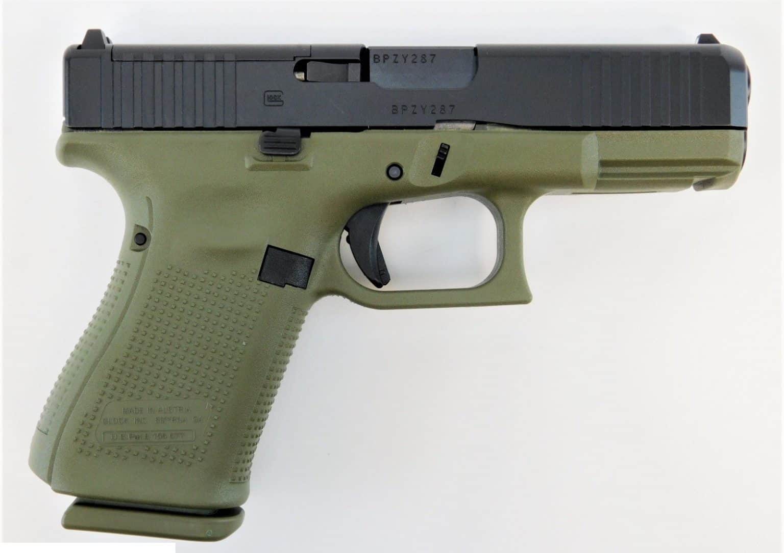 Glock 19 Gen5 MOS FS Battlefield Green 9mm Pistol, Modular Optics ...
