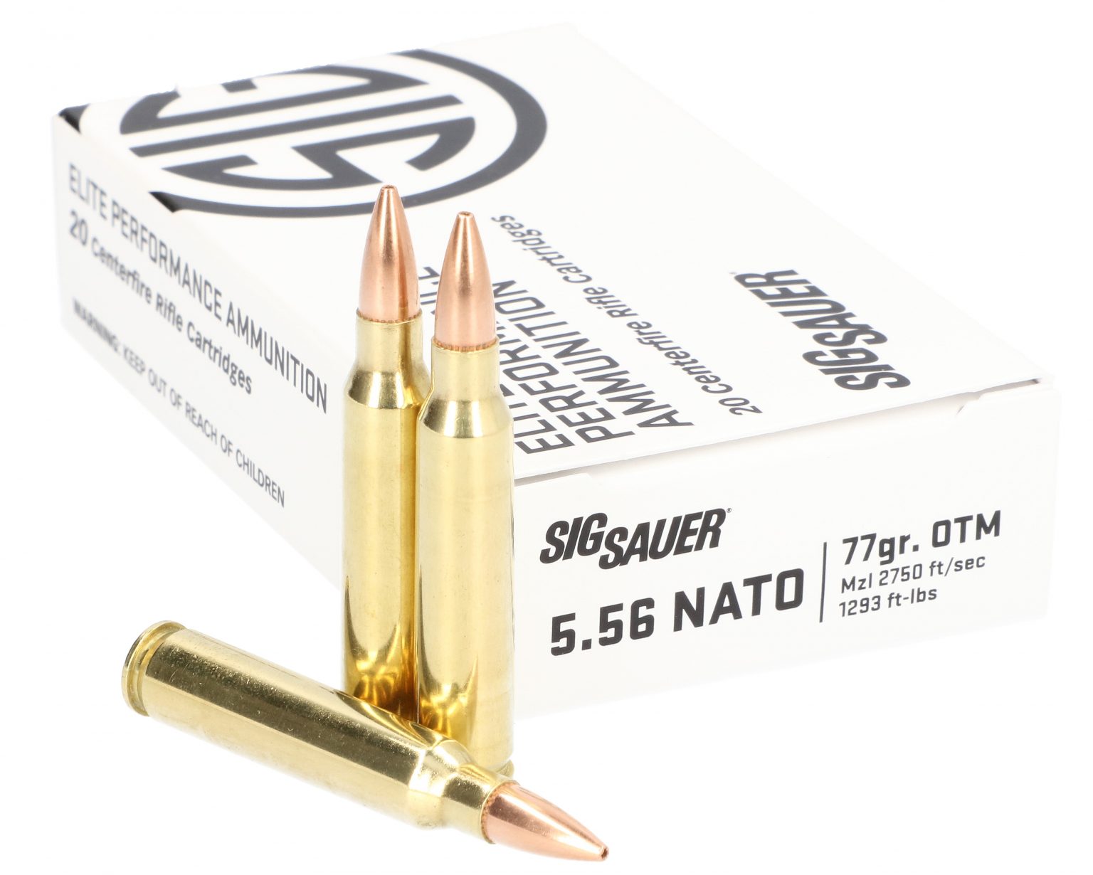 Sig Sauer Elite Performance 5.56mm 77gr OTM Ammunition - 20Rd/ Box ...